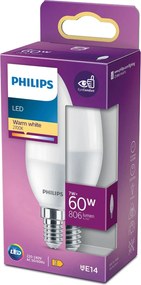Philips Classic LED žárovka E14, 7 W, 806 lm, 2700 K