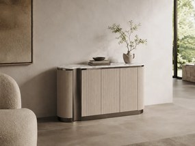 Komoda Stilig ST917C 158 cm mramor/béžová/nikl