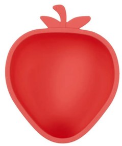 OYOY Silikonová mistička Yummy Cherry / Strawberry Jahoda, červená barva, hnědá barva, plast