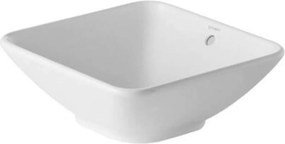 Duravit Bacino - Umyvadlo na desku 42x42 cm, s přepadem, bez otvoru pro baterii, DuraShield, bílá 033342AA00
