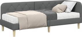 Rohový rám postele Tmavě šedá 80 x 200 cm textil 3394102