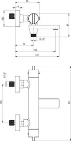 Deante Cascada, nástěnná vanová baterie s otočnou výlevkou, zlatá matná, DEA-BCH_R1BT