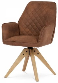 Jídelní židle hnědá vintage dubové nohy otočný mechanismus HC-539 BR3