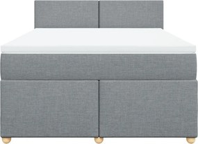Box spring postel s matrací světle šedá 160 x 200 cm textil 3286724