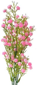 Umělá květina – dekorativní větvičky s růžovými květy – 33 cm
