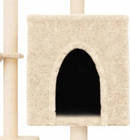 Škrabadlo pro kočky se sisalovými sloupky krémové 117 cm 172118