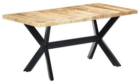 Jídelní stůl 160 x 80 x 75 cm masivní hrubé mangovníkové dřevo,  247433