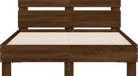 Rám postele s čelem a LED osvětlením hnědý dub 120 x 190 cm 3207580