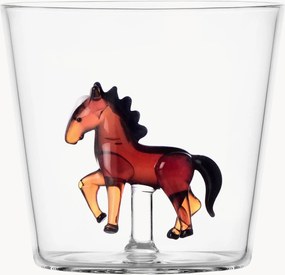 Ručně vyrobený pohárek z borosilikátového skla Horse