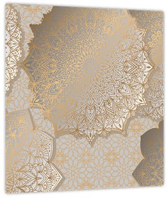 Obraz - Mandaly ve zlatých tónech (30x30 cm)