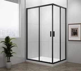 Polysan EASY BLACK obdélníkový sprchový kout 90 x 80 x 190 cm čiré sklo EL5315B
