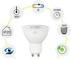 Toolight Toolight, LED žárovka GU10, 7W, 560lm, 4000K neutrální bílá, RSL044, OSW-20026