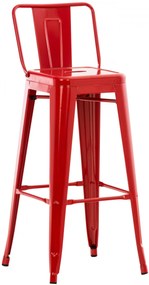 Kovová barová židle Mason - Červená