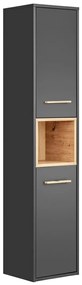 Koupelnová závěsná skříňka vysoká Borneo Cosmos 800 2D šedá/dub artisan