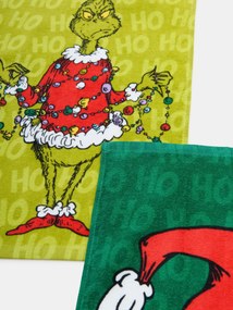 Sinsay - Sada bavlněných dětských ručníků na ruce s vánočním motivem 2 pack Grinch - zelená