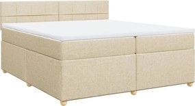 Box spring postel s matrací krémová 200x200 cm textil 3289092