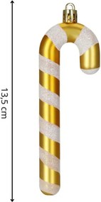 Cukrová hůlka zlatá 14 cm, vánoční ozdoby
