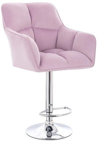 LuxuryForm DESIGN Barová židle AMALFI VELUR na stříbrné kulaté podstavě - levandule