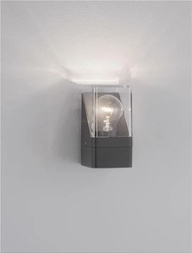 NV 9492740 Venkovní nástěnné svítidlo SELENA antracitový hliník a čirý akryl E27 1x12W 220-240V bez žárovky IP65 - NOVA LUCE