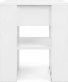 konfereční stolek, s odkládací policí, dřevo, 56x54x46 cm, bílá s vysokým leskem, Dekorino KS20260006