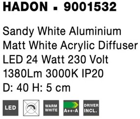 LED stropní svítidlo Hadon 40 bílé