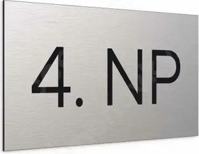 ACCEPT Označení podlaží "4. NP" - stříbrná tabulka - černý popis