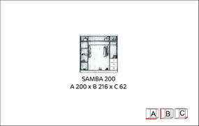 Arkos meble Skříň Samba 200 Barva: Černá/Černý lak