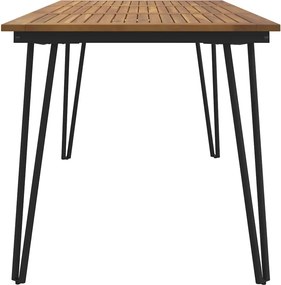 Zahradní stůl s nohami typu hairpin 140x80x75 cm masivní akácie 319519