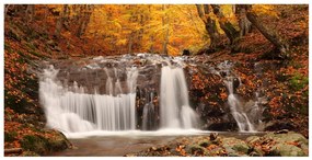 Fototapeta XXL - Autumn landscape: waterfall in forest
