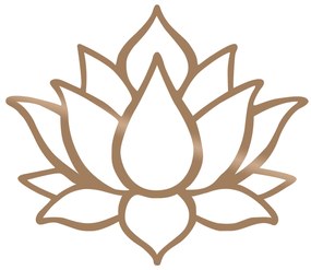 Wallexpert Dekorativní kovový nástěnný doplněk Lotus Flower 1 - Copper, Měděná