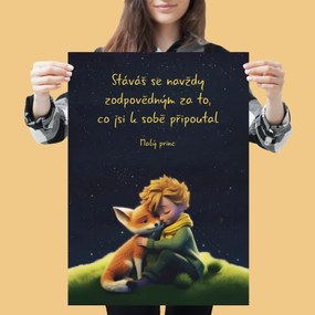 Plakát - Malý princ, vesmírné souznění, Stáváš se navždy zodpovědným FeelHappy.cz Velikost plakátu: A4 (21 × 29,7 cm)