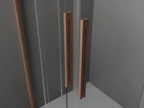 Mexen Velar Duo posuvná sprchová kabina 90 x 90 cm, transparentní, kartáčovaná měď - 871-090-090-02-65