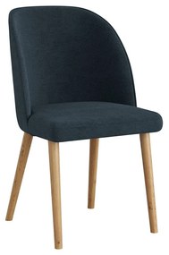 Čalouněná židle tmavě modrá s dřevěnými nohami R14 Olbia