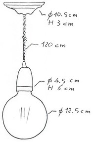 creative cables Závěsná lampa se spirálovým textilním kabelem a bílými detaily z porcelánu Barva: Bílá-Tc53