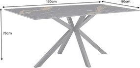 Keramický jídelní stůl Fabrico 180 cm černý / pískový