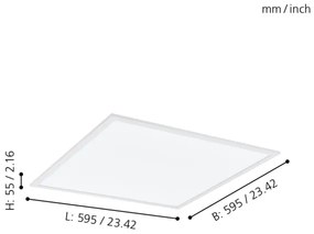 Eglo 98766-LED RGBW Stmívatelné svítidlo SALOBRENA-B LED/32,5W/230V 60x60 cm +DO