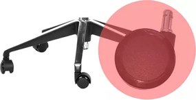 MERCURY Ergonomická kancelářská židle FISH BONES s opěrkou hlavy, černý plast, 26-68 červená, 3D područky