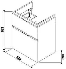 Jika Cubito Pure Skříňka s umyvadlem 55 cm dub 1 set