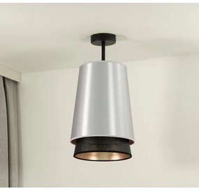 Duolla - Přisazený lustr BELL SHINY 1xE27/15W/230V pr. 25 cm stříbrná/černá