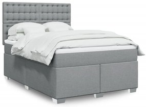 Box spring postel s matrací světle šedá 160 x 200 cm textil 3290553