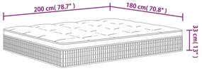 Taštičková pružinová matrace středně tvrdá 180 x 200 cm,  3206445