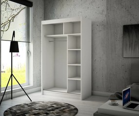 ADRK Furniture Posuvná skříň se zrcadlem a lacobelem TOURA 120 ADRK-SW-TOU-SCHL-120