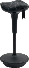 Vinsetto ergonomická otočná sedlová stolička — výškově nastavitelná 65,5–83,5 cm, náklon 120°, protiskluzová, černá