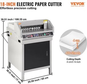 45,7 cm řezačka papíru 450 mm Řezací stroj Kancelářský elektrický Zesílené provedení