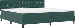 Postel s boxspringem s matrací Tmavě zelená 200 x 200 cm samet 3339131