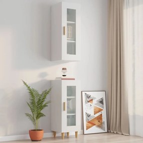 Závěsná nástěnná skříňka bílá s vysokým leskem 34,5x34x90 cm
