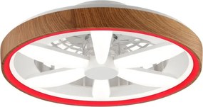 Brilliant G80935/76  Stmívatelné LED svítidlo GAIANO dekor DŘEVO, reverzní VENTILÁTOR LED RGB