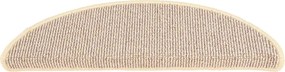 Schodové rohože 15 ks 56 x 17 x 3 cm bílé a hnědé, půlkulaté 149852