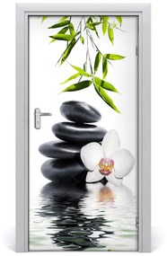Fototapeta samolepící Orchidej a kamení 85x205 cm