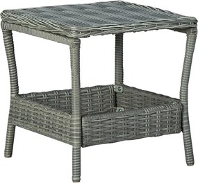vidaXL Zahradní stolek 45 x 45 x 46,5 cm polyratan [313307] Barva: světle šedá